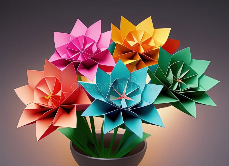Origami. stock illustration. Illustration of paper, plant - 275196758