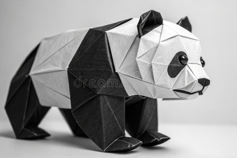 Origami Panda Bear with Empty Space - Generated by Ai Stock ...