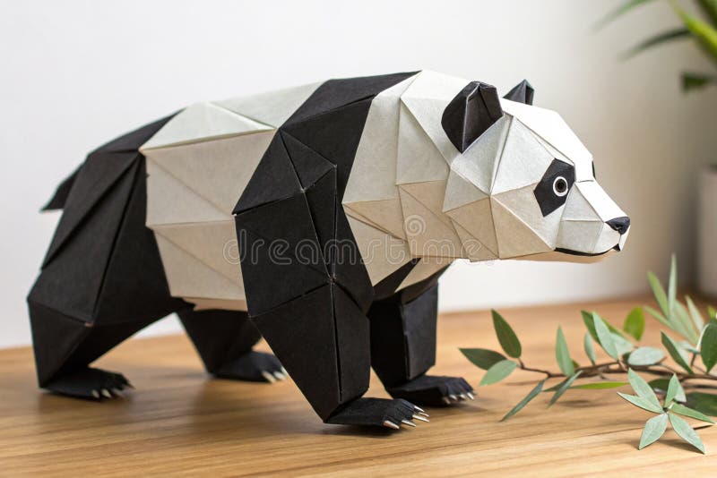 Origami Panda Bear with Empty Space - Generated by Ai Stock ...