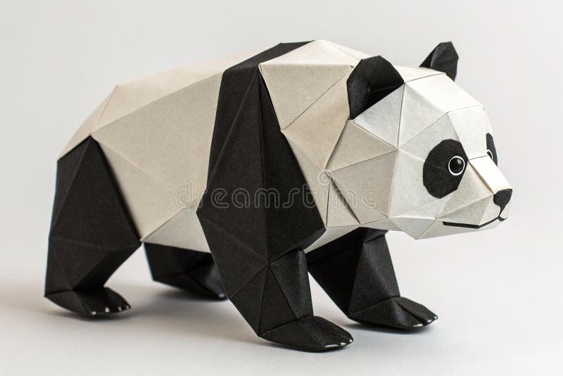 Origami Panda Bear with Empty Space - Generated by Ai Stock ...