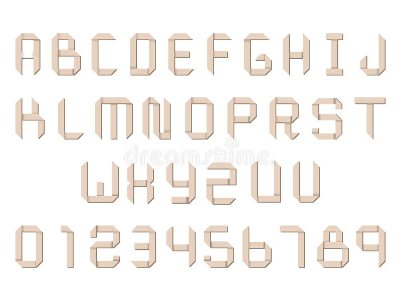 Origami paper alphabet stock vector. Illustration of type - 35064691