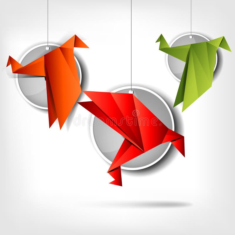 Origami Paper Bird on Abstract Background Stock Vector - Illustration ...