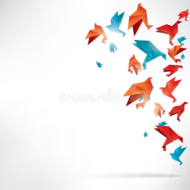 Origami Paper Bird on Abstract Background Stock Vector - Illustration ...