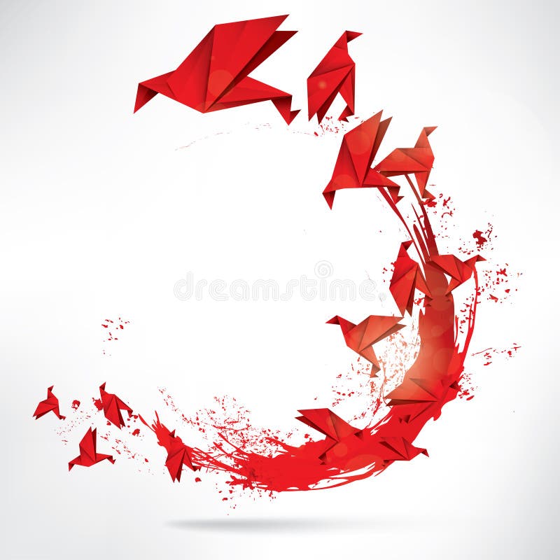 Origami Paper Bird On Abstract Background Stock Vector - Illustration ...
