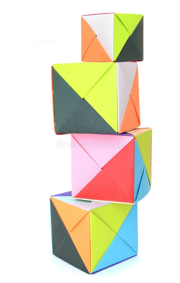 Origami paper blocks stock photo. Image of child, green - 30509042