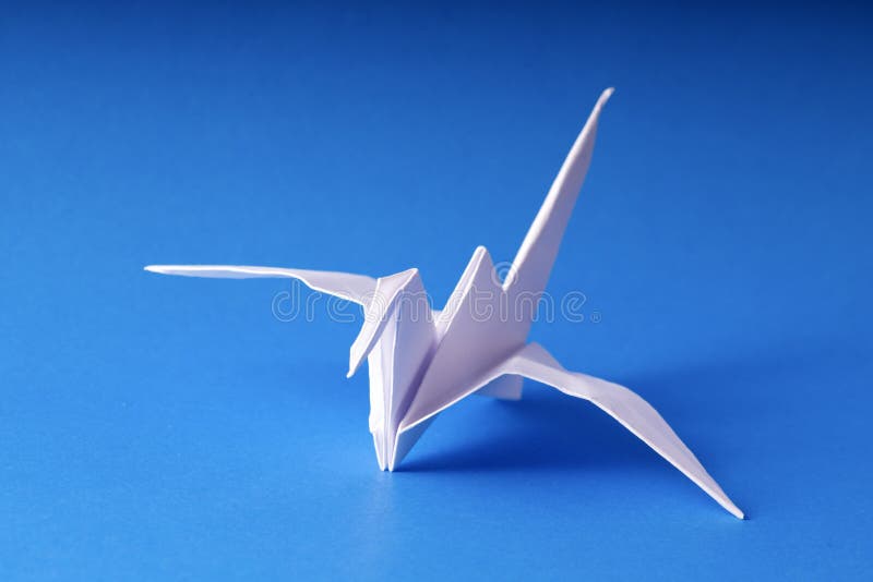 Blue origami paper crane stock photo. Image of hope, origami - 20953832