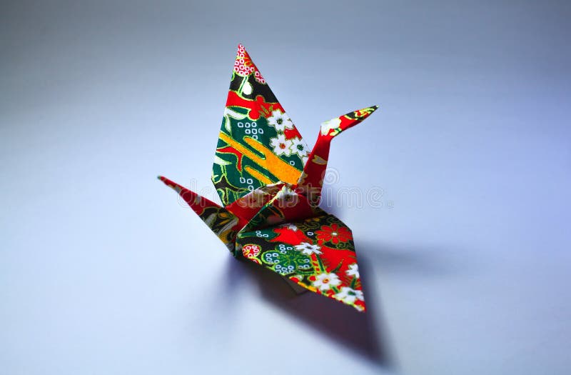 Origami Paper Crane Studio Shot Stock Photo - Image of pastel, flying ...