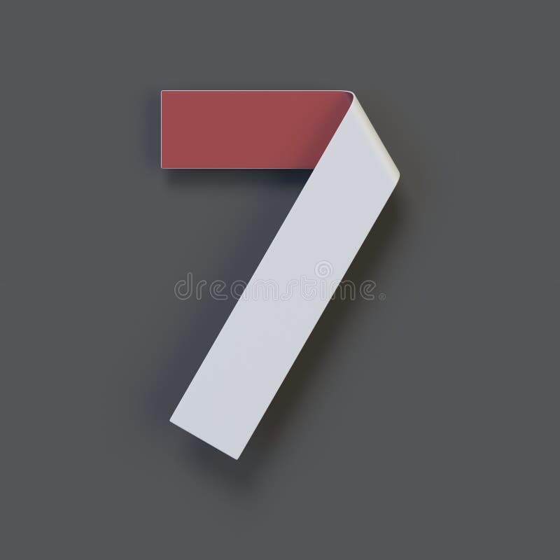 Origami Paper Font, Folded Ribbon Font 3d Rendering, Number 7 Stock ...