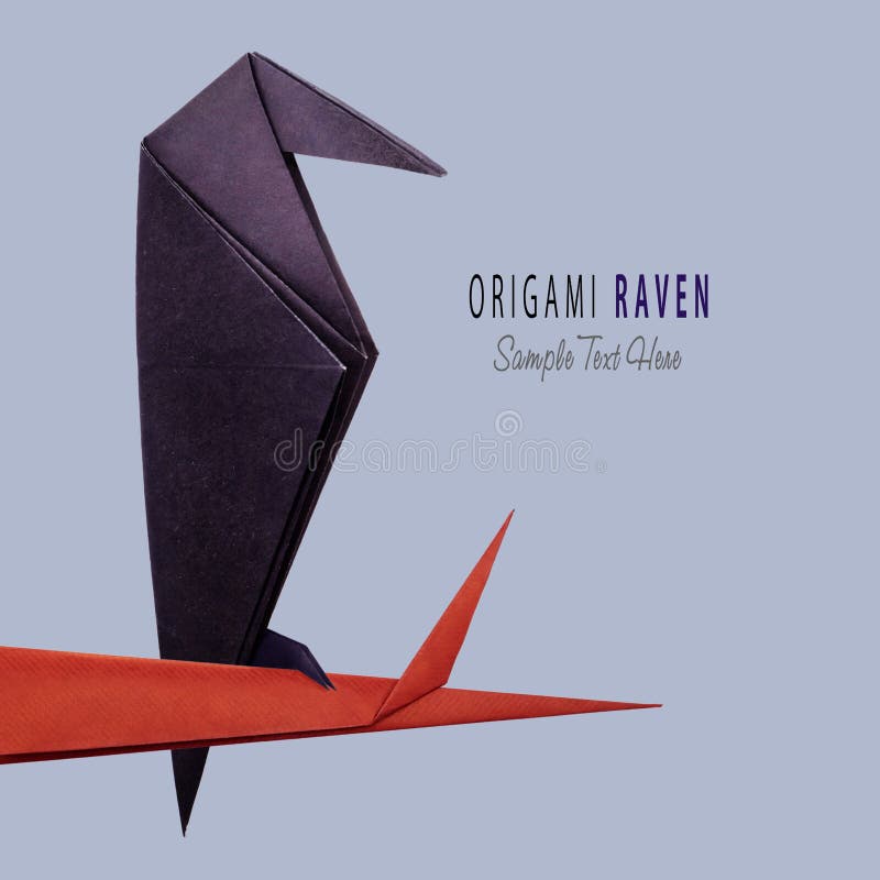 Origami Paper Halloween Raven Stock Image - Image of origami, dark ...