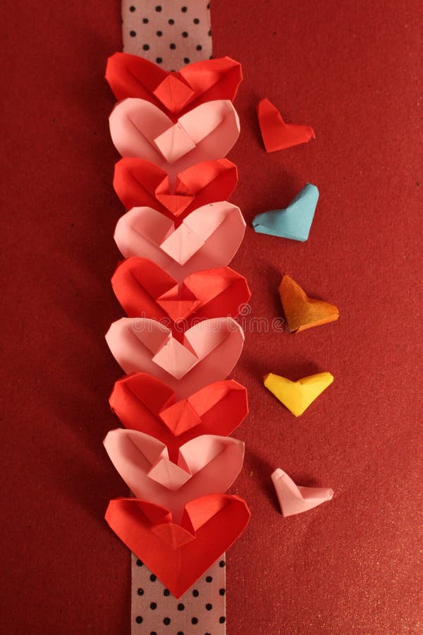 Origami paper hearts stock image. Image of create, crafts - 37646919
