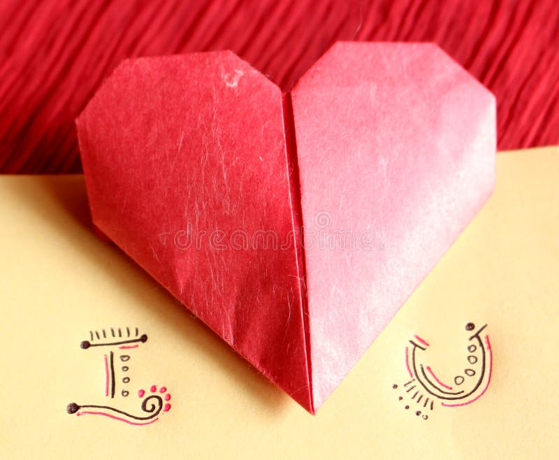 Origami paper hearts stock photo. Image of craft, february - 38037868