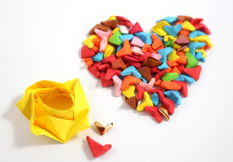 Origami paper hearts stock photo. Image of colors, flower - 37181460