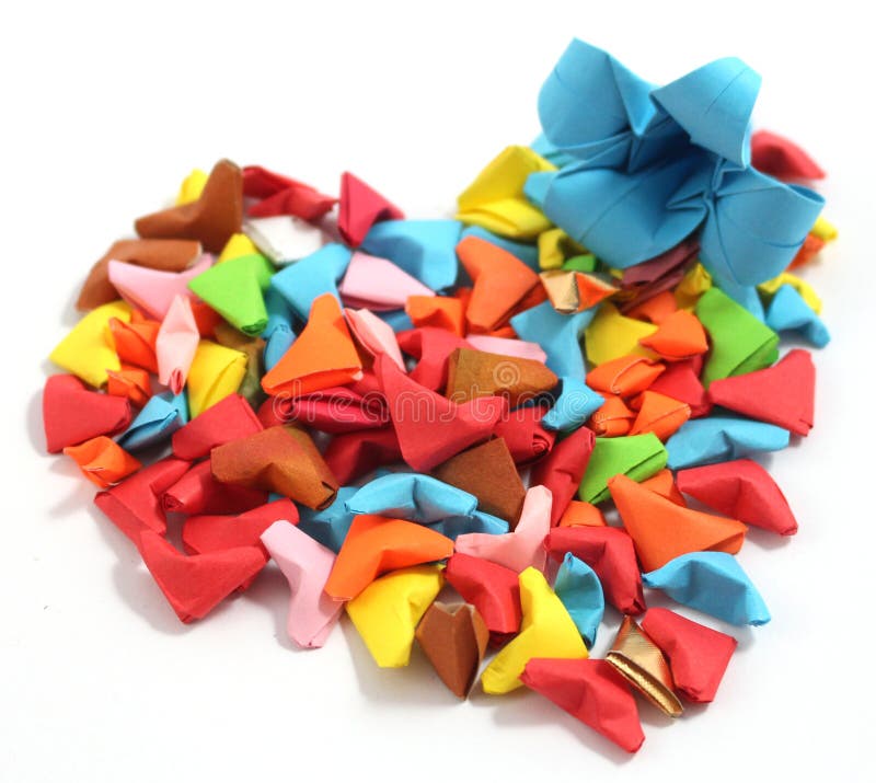 Origami paper hearts stock photo. Image of colors, craft - 37182084