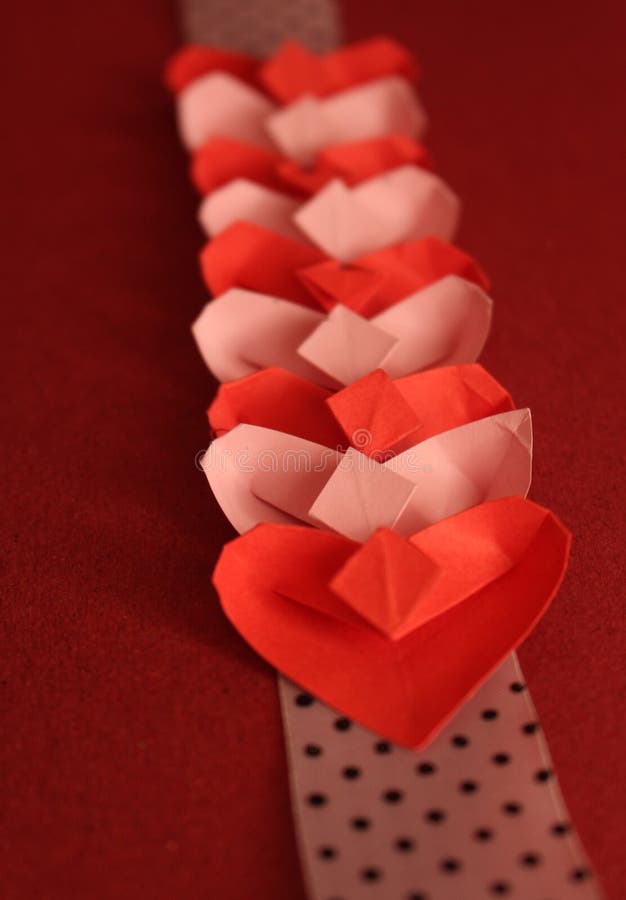 Origami paper hearts stock image. Image of colors, colours - 38525577