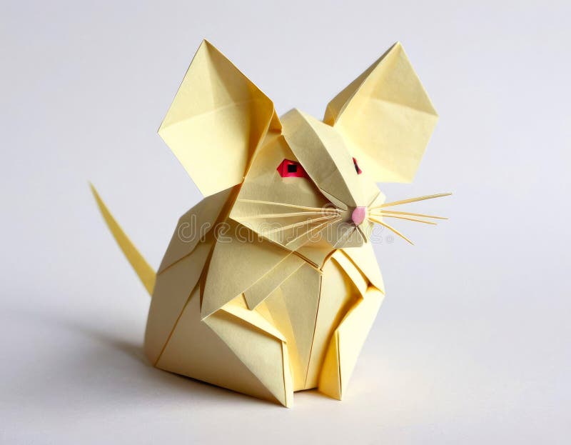 Origami Paper Mouse. Three-dimensional Figurine Stock Illustration ...