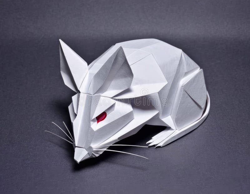 Origami Paper Mouse. Three-dimensional Figurine Stock Illustration ...