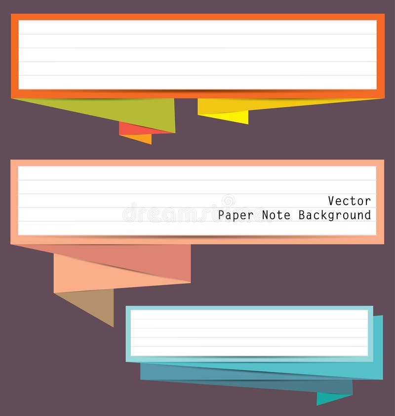 Origami Paper Note Banner stock vector. Illustration of plan - 51752175