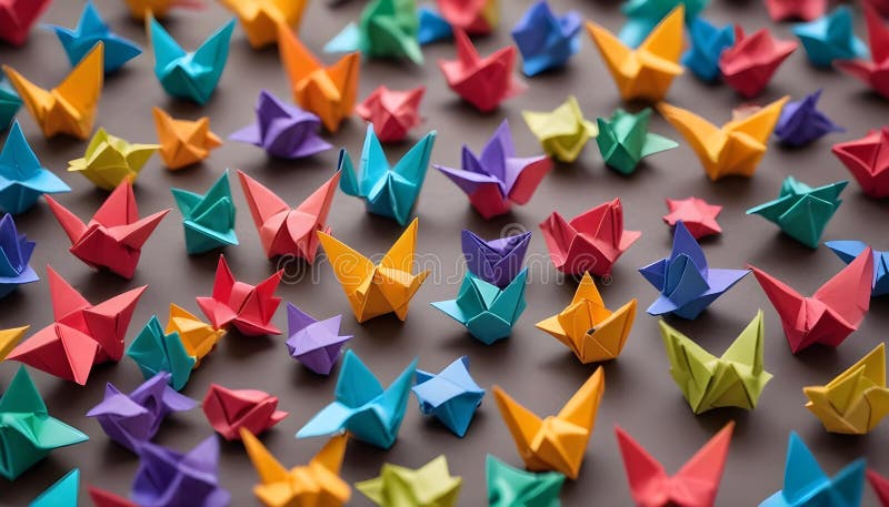 Origami Paper and Scissors stock illustration. Illustration of arranged ...