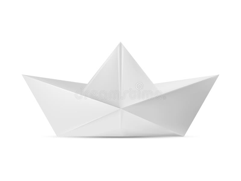 Origami Paper Ship Isolated on White Background. Vector Illustration ...