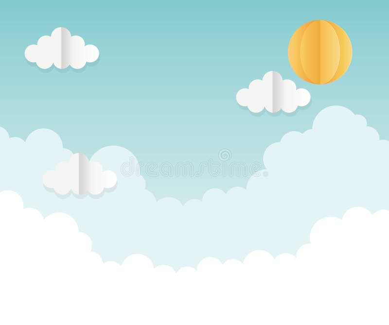 Origami Paper Sky Sun Clouds Decoration Stock Vector - Illustration of ...