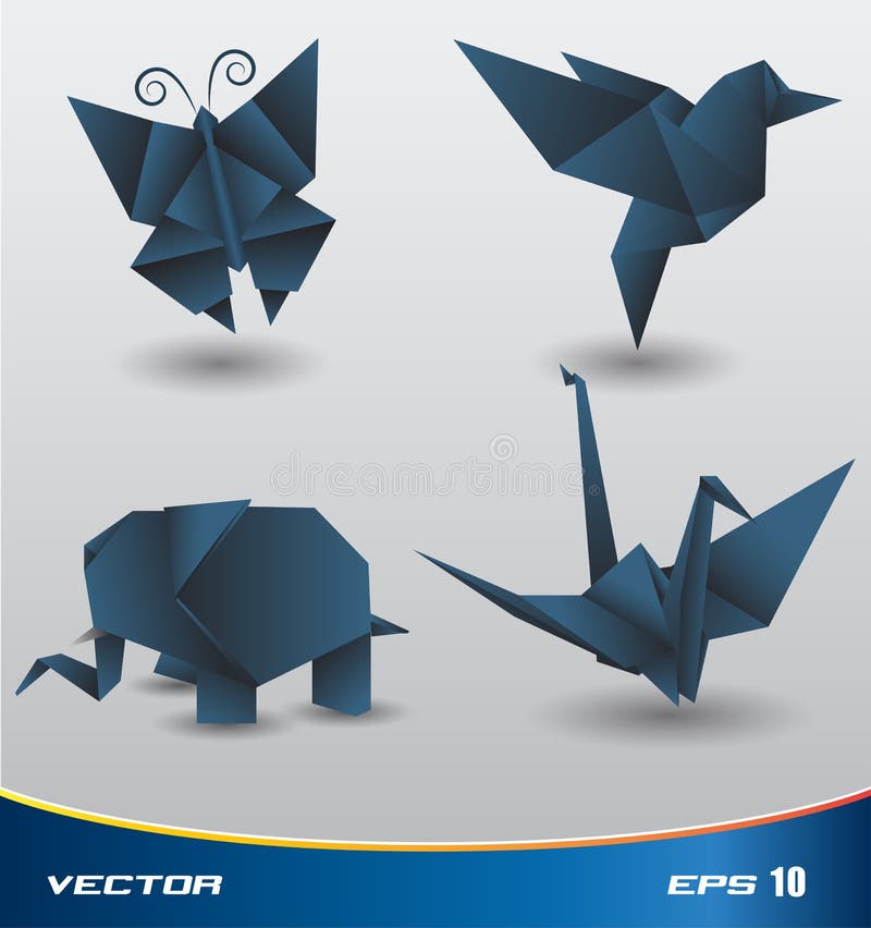 Origami paper vector stock vector. Illustration of blue - 26445744