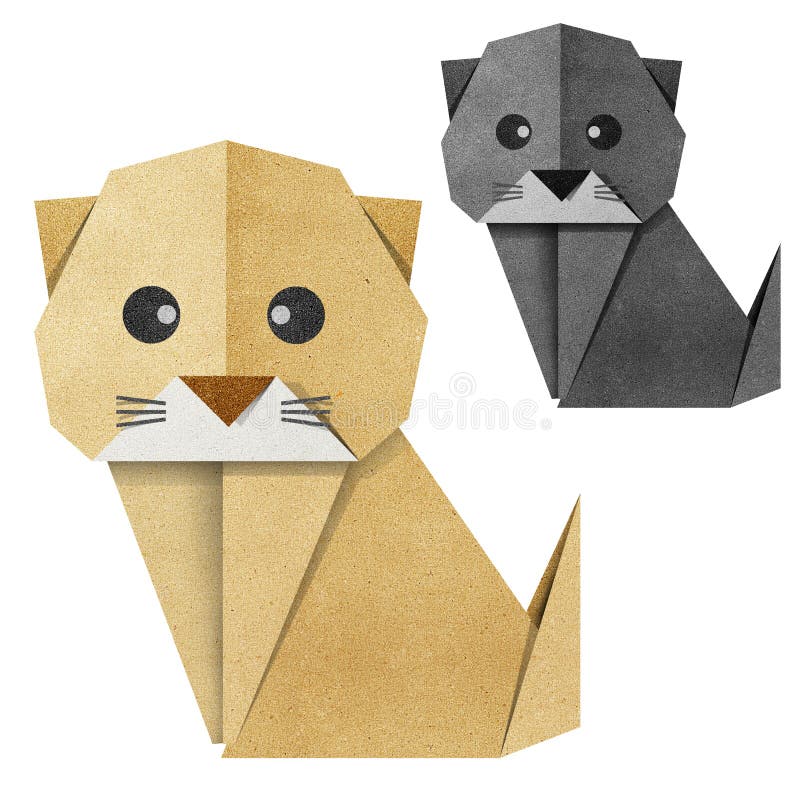El Gato De Origami Hecho De Recicla El Papel Foto de archivo - Imagen ...