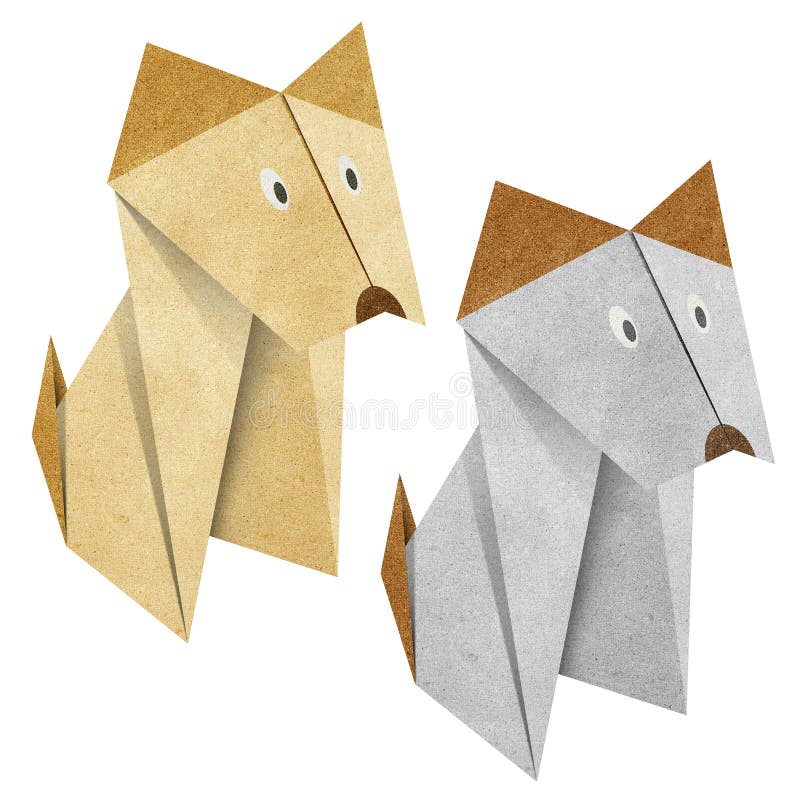 Origami Papercraft Reciclado Perro Stock de ilustración - Ilustración ...