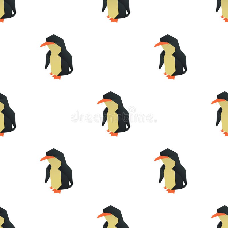 Origami Penguin Pattern Seamless Vector Stock Vector - Illustration of ...