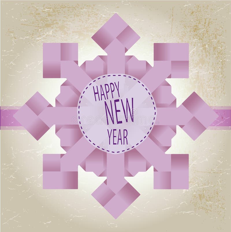 Origami Snowflake with Happy New Year Text Stock Vector - Illustration ...