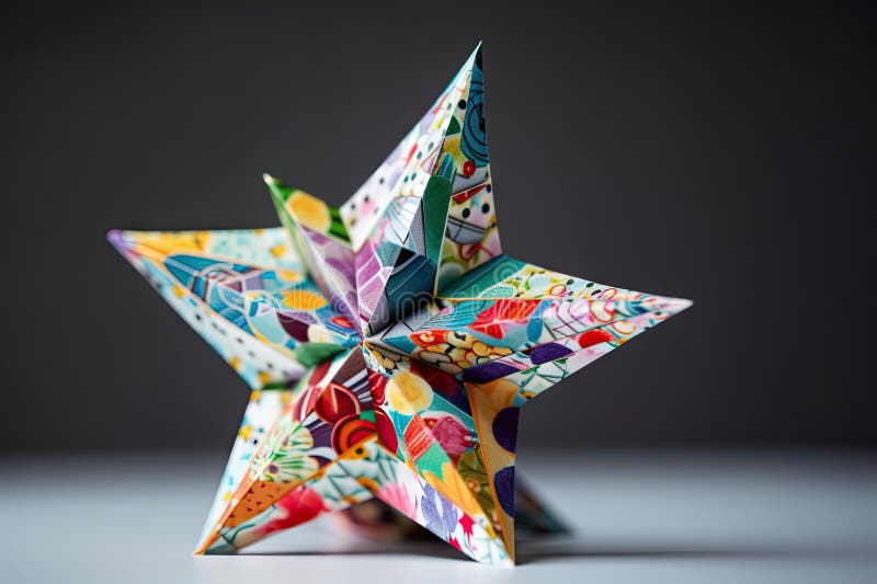 Origami Star, Created from Multiple Layers of Paper in Different Colors ...