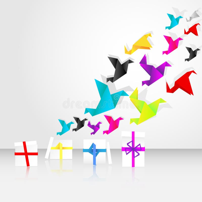 Origami Start To Fly from a Box Stock Vector - Illustration of ...