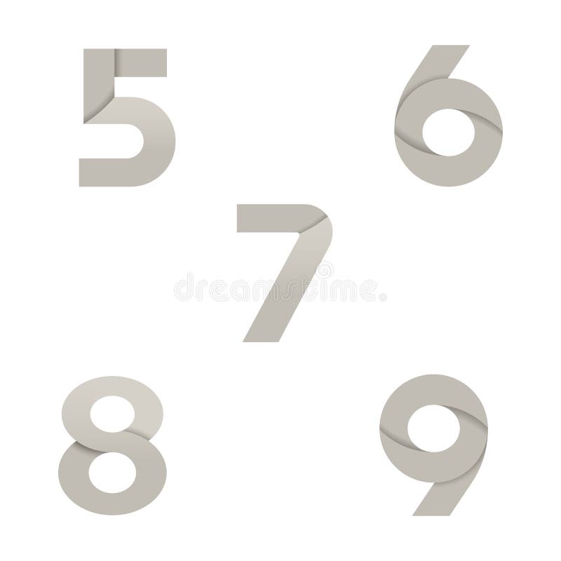 Origami Style Number from Five To Nine Stock Vector - Illustration of ...