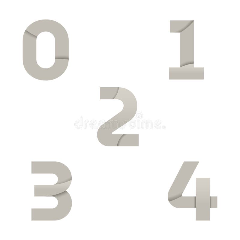 Origami Style Number from Zero To Four Stock Vector - Illustration of ...