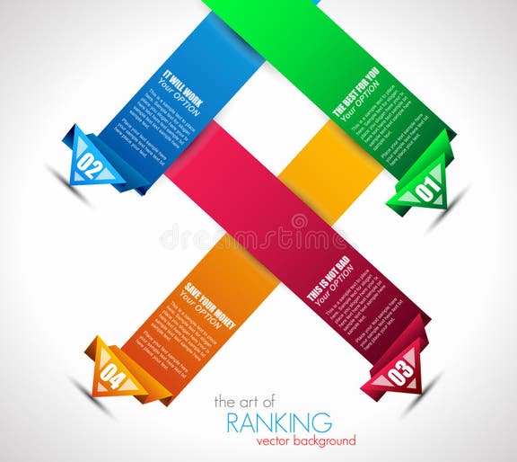 Origami Style Ranking Paper. Stock Illustration - Illustration of ...
