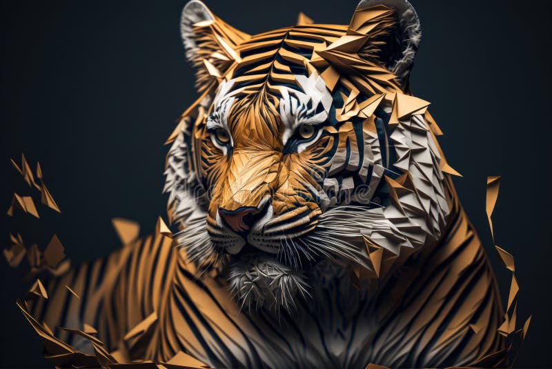 Origami Tiger Stock Illustrations – 547 Origami Tiger Stock ...