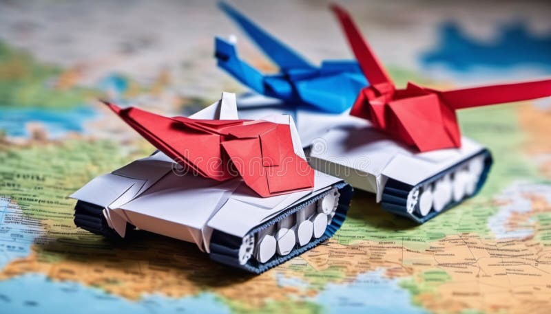 Russian Tanks Made of Paper, Ai Stock Illustration - Illustration of ...
