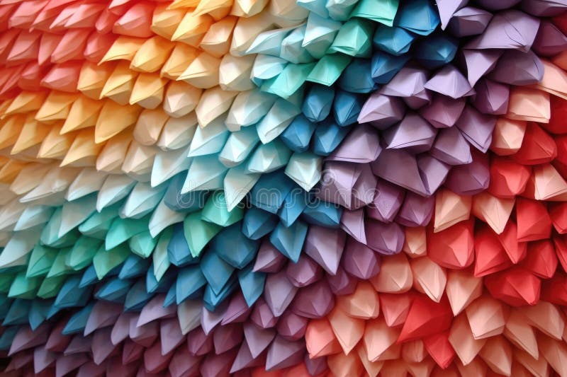 Origami Tessellation Design with Layers of Folded Paper Art Stock ...