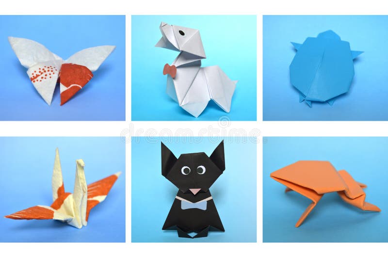 Ein Set origami Tiere stockbild. Bild von löwe, farbe - 9042135