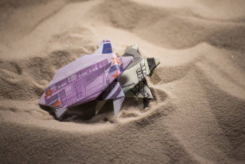 Origami Turtles from Banknotes Stock Photo - Image of finance, closeup ...