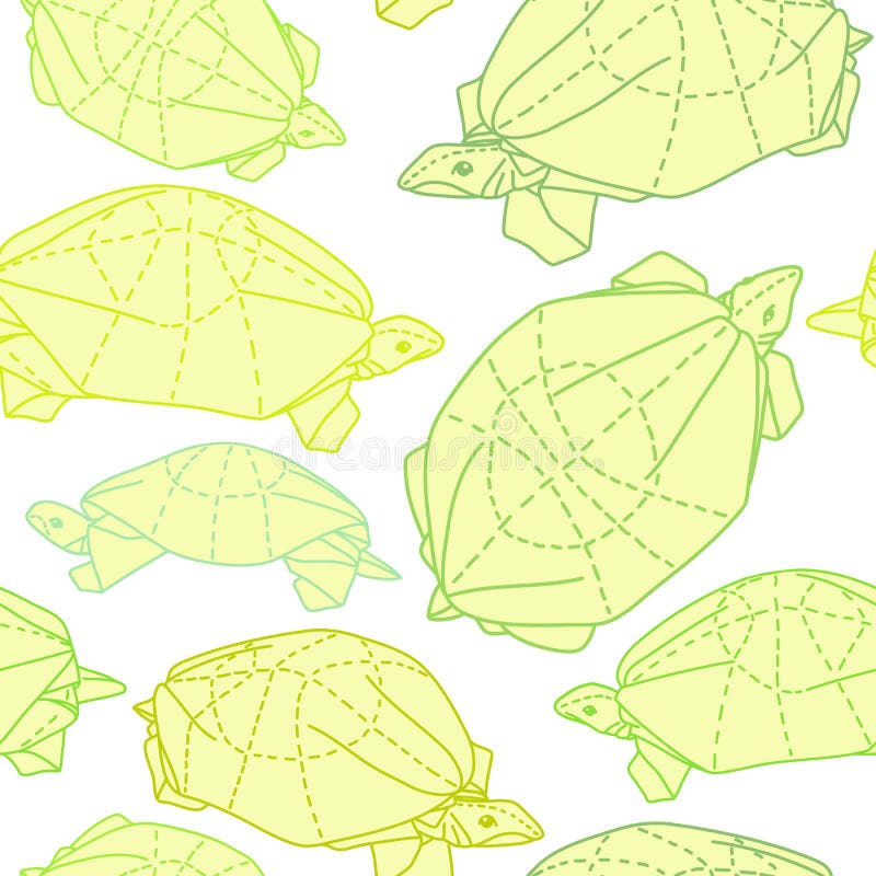 Origami Turtles Drawing Illustration Stock Illustration - Illustration ...