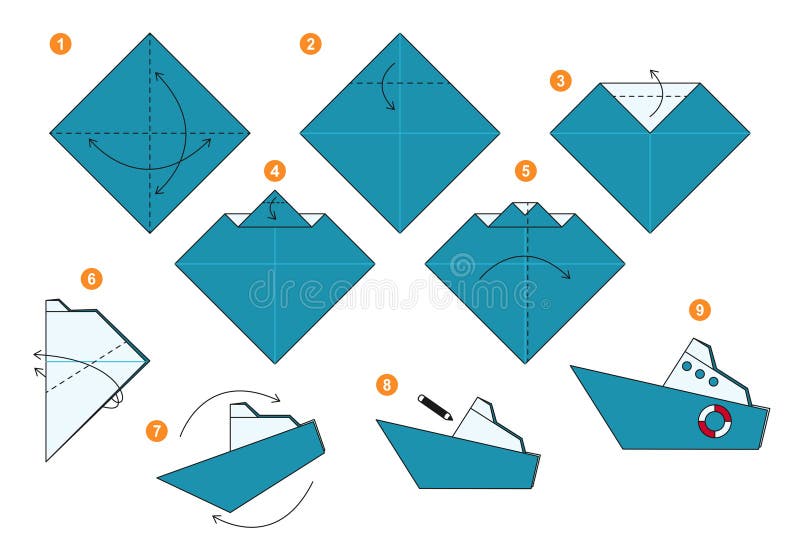 Origami Tutorial. Origami Scheme for Kids. Whale. Stock Vector ... Origami Tutorial. Origami Scheme for Kids. Whale. Stock Vector ...