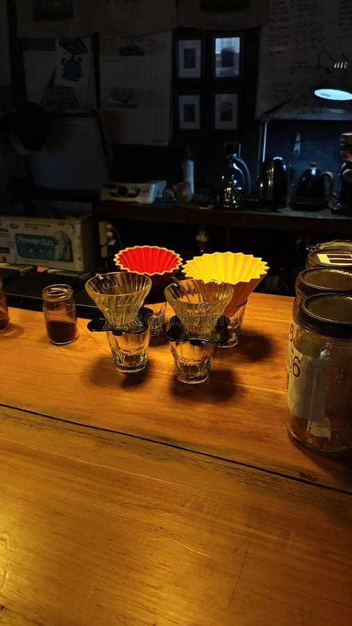 Origami V60 coffee maker stock image. Image of coffee - 261612423