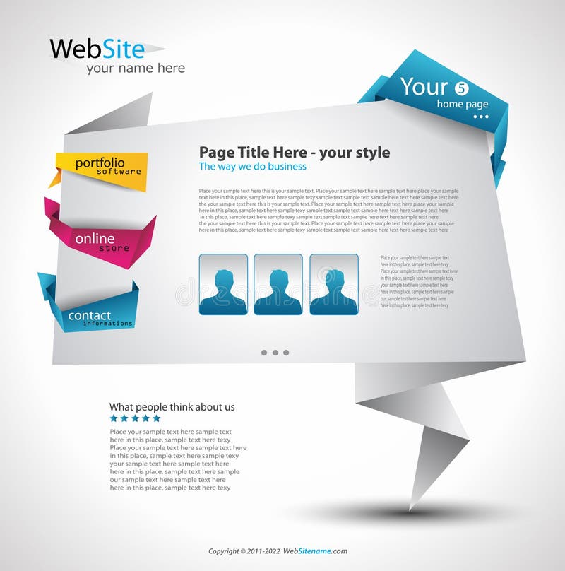 Origami Website Vertical Login Form Stock Vector - Illustration of ...