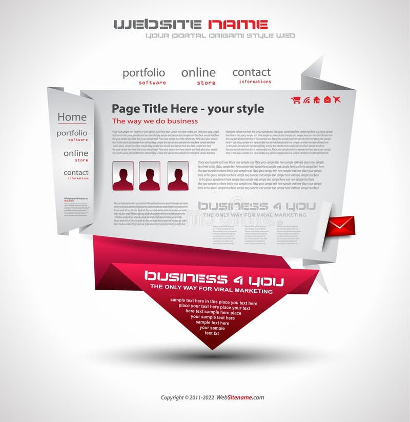 Origami Website Vertical Login Form Stock Vector - Illustration of ...