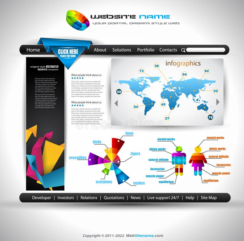 Origami Website Vertical Login Form Stock Vector - Illustration of ...