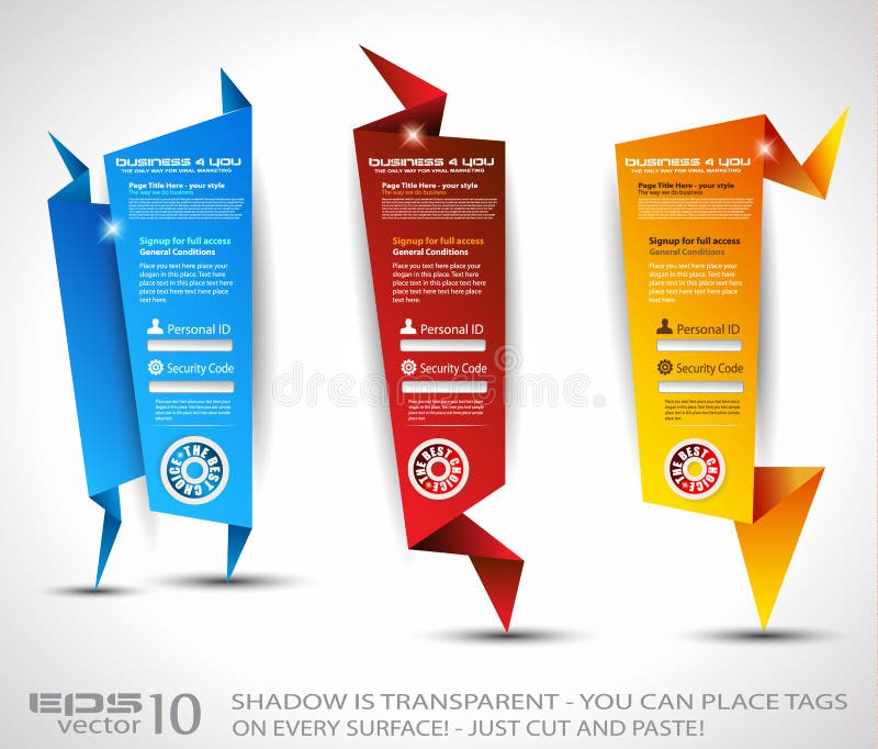 Origami Website Vertical Login Form Stock Vector - Illustration of sign ...