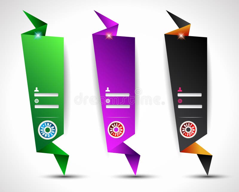 Origami Website Vertical Login Form Stock Vector - Illustration of sign ...