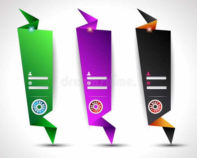 Origami Website Vertical Login Form Panels Stock Vector - Illustration ...