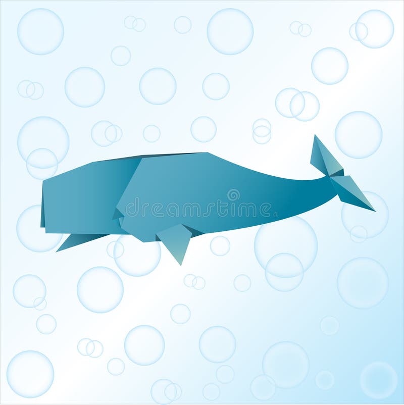 Origami whale stock vector. Illustration of design, doodle - 93575144
