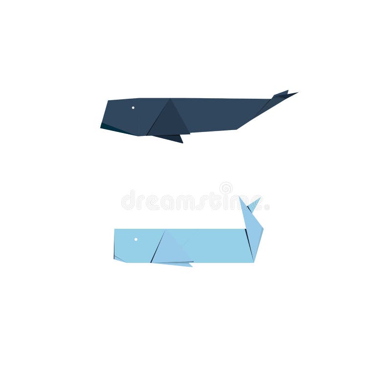 Origami whale. Paper Art stock vector. Illustration of concept - 227248830